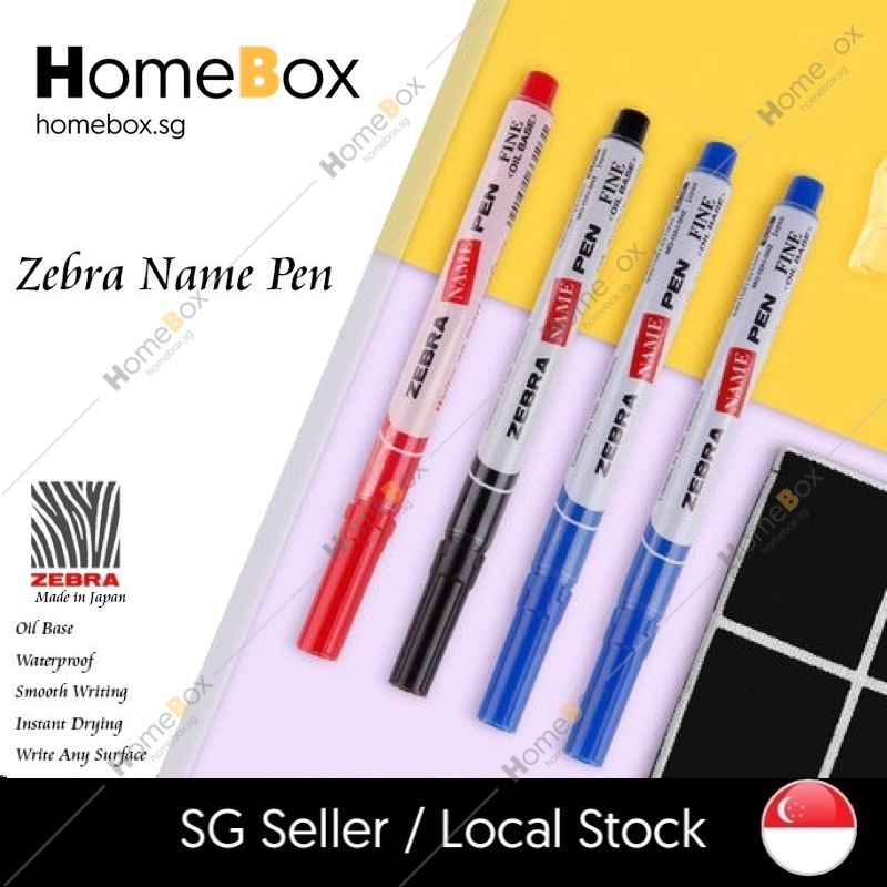 [HOMEBOX] 🇸🇬 Zebra Name Pen Permanent Marker Fine Tip Oil Based Non ...
