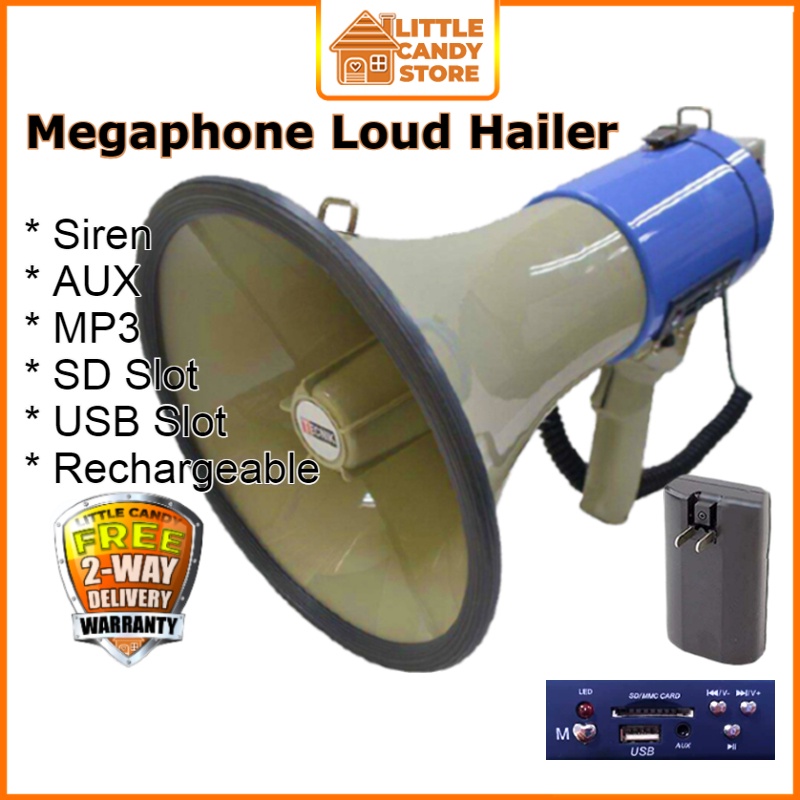 TEKNIK Power Megaphone Loud Hailer With Siren, USB, SD, AUX, Mute, MP3, Microphone, Megafon ...