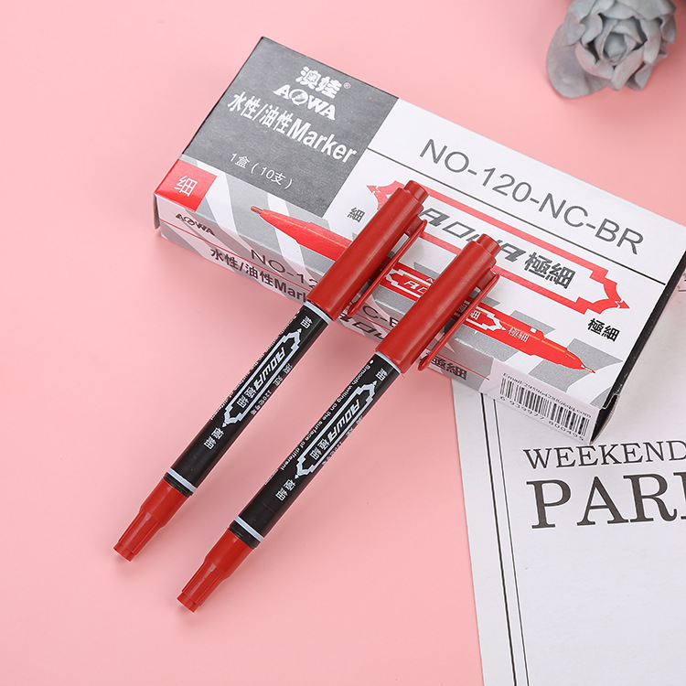1pcs colored dual tip 0.5/1 mm fast dry permanent sign marker pens for ...