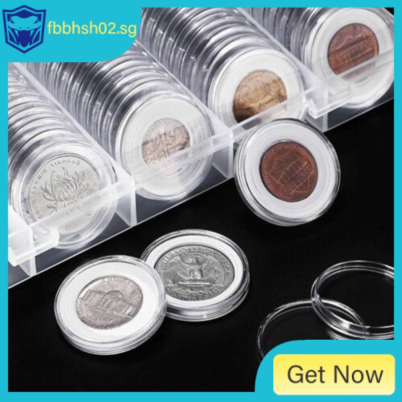 Coin holders container storage holder 100PCs 21mm clear round plastic ...