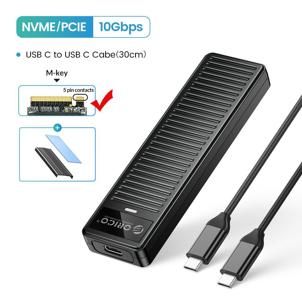 ORICO M.2 NVMe SSD Enclosure mSATA SSD Case 10Gbps USB 3.2 Gen2 M2 ...