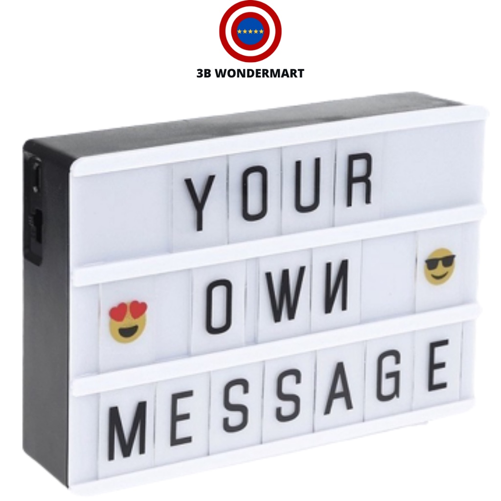 A6 Cinematic Cinema Light Up Letter Box Sign Lightbox DIY Message Board ...