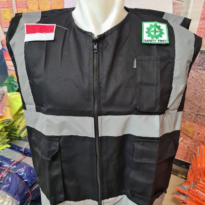 Safety Vest Project Work Vest Material American Drill Black + Safety ...