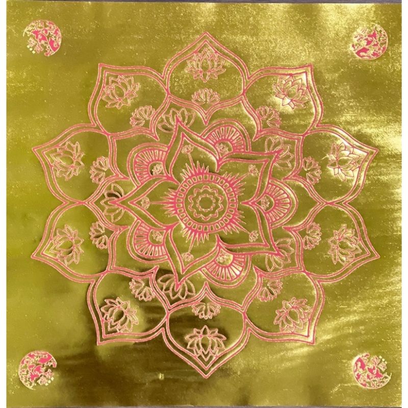28cm x 28cm Golden Lotus Paper (Single Side Printing, 50 Sheets ...