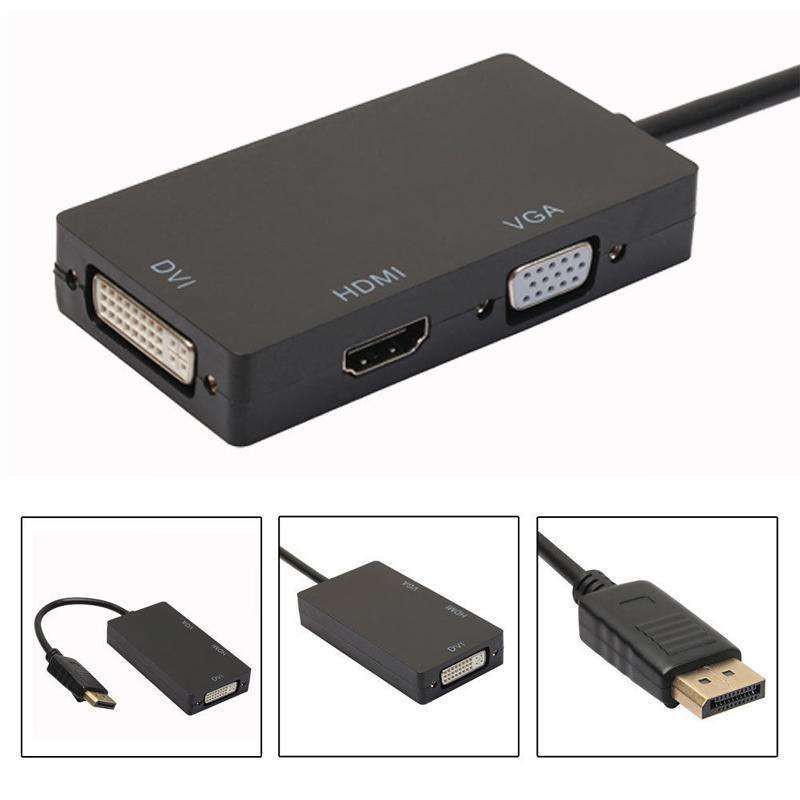DisplayPort HUB DP to HDMI VGA DVI Converter 3 in1 Adapter 4K*2K Cable ...