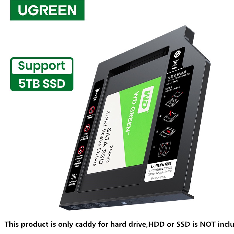 UGREEN HDD Caddy 9.5mm Universal SATA 3.0 HDD Caddy For Laptop 2.5" 5TB ...