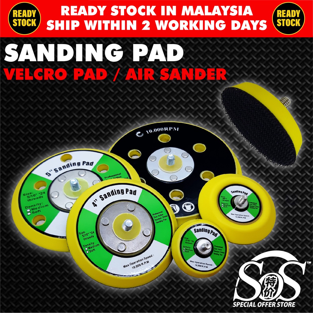 Air Sander Velcro 2" 3" 4" 5" 6" M6/M8 Dual Action Random Orbital ...