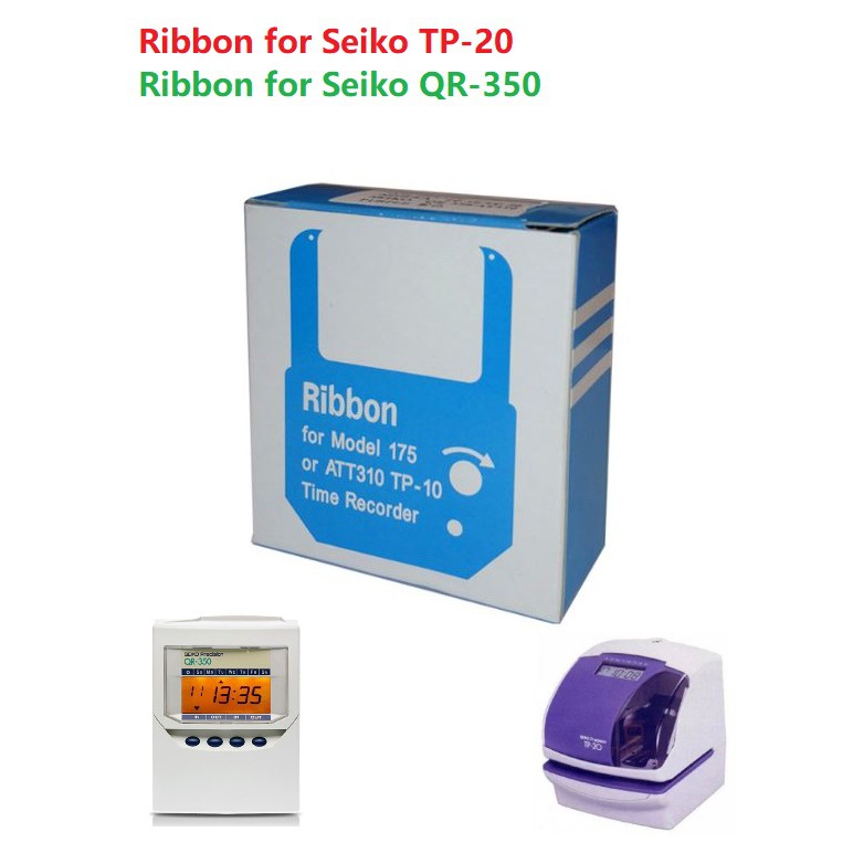 Seiko TP10 Ribbon TP-10 TP-20 TP-50 Time Stamping Machine Seiko QR-350 ...