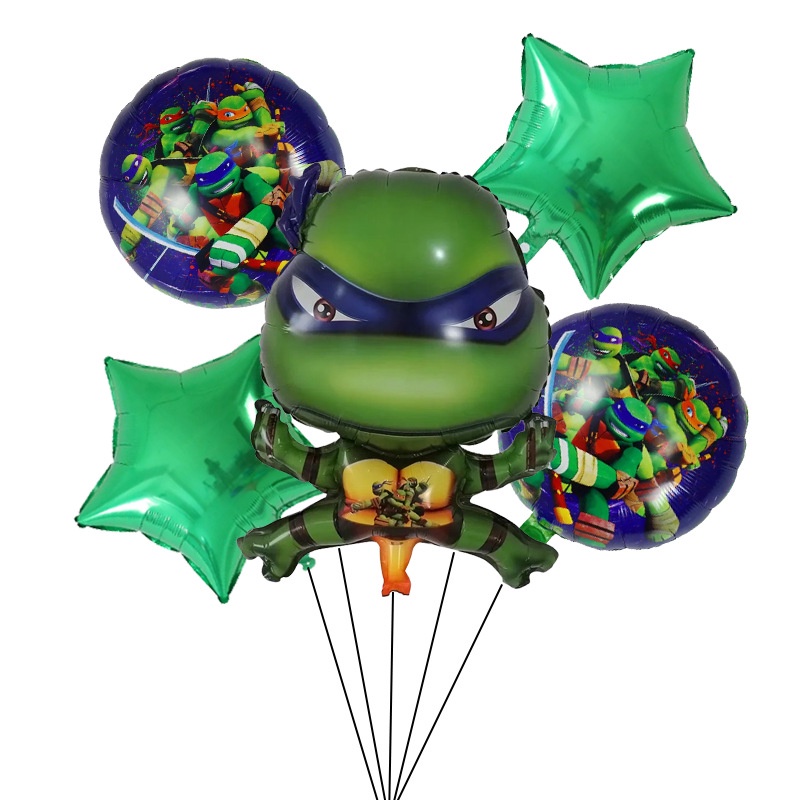 5pcs Teenage Mutant Ninja Turtles Balloon Green Foil Helium for Baby ...