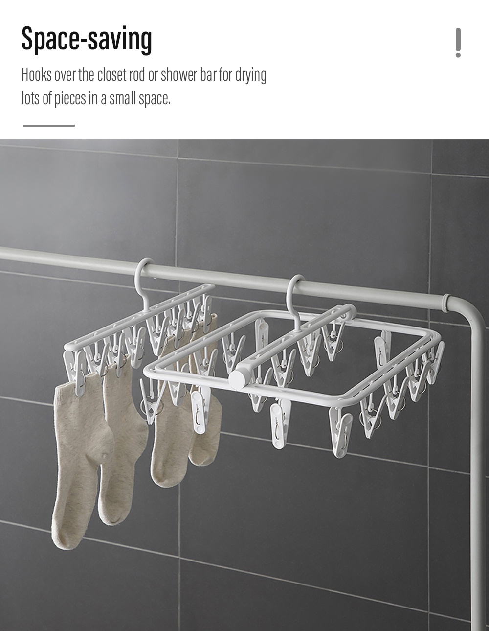 Multi-clip Foldable Drying Rack Plastic Underwear Drying Hanger ABS ...
