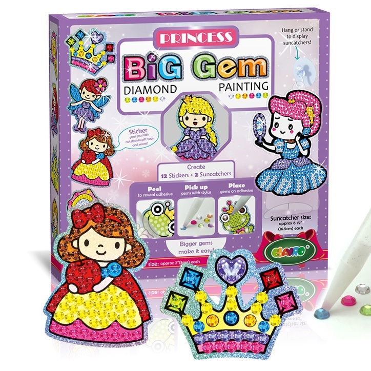 KOPO Big Gem Diamond Painting 12 Stickers & 2 Suncatchers - 5 Designs ...