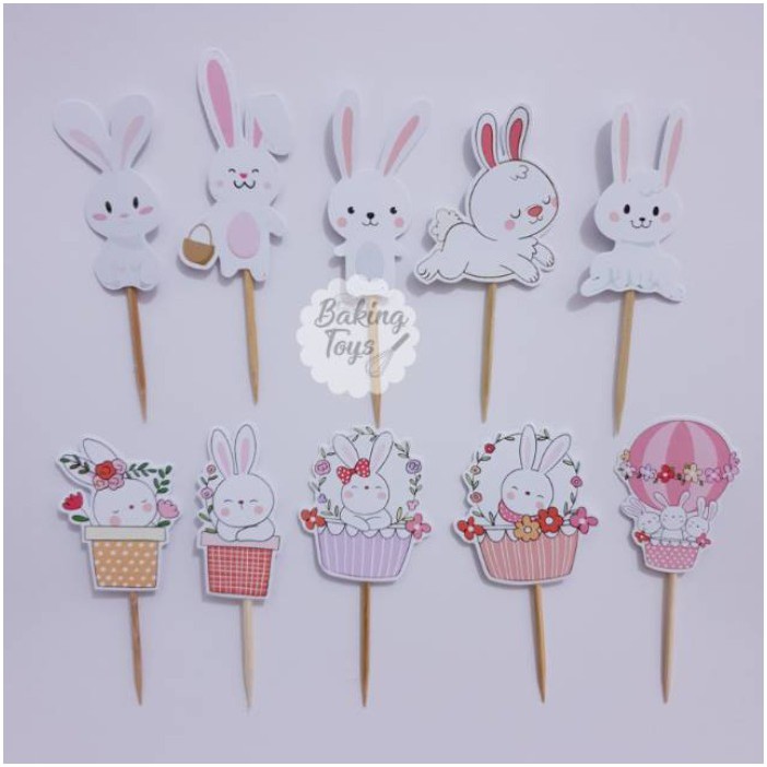 Bunny Cute Cute Rabbit/Rabbit/Cupcake Topper Birthday/Birthday ...