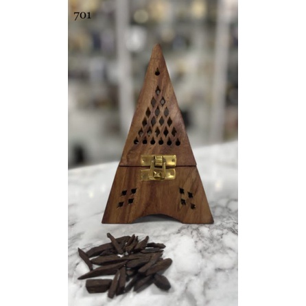 Pyramid Wooden / Kayu Mabkhara incense burner with Bakhoor / incense ...