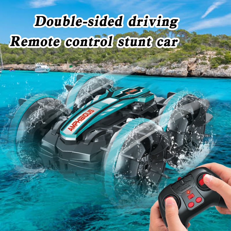 Four-wheel drive amphibious stunt car 2.4G remote control waterproof ...