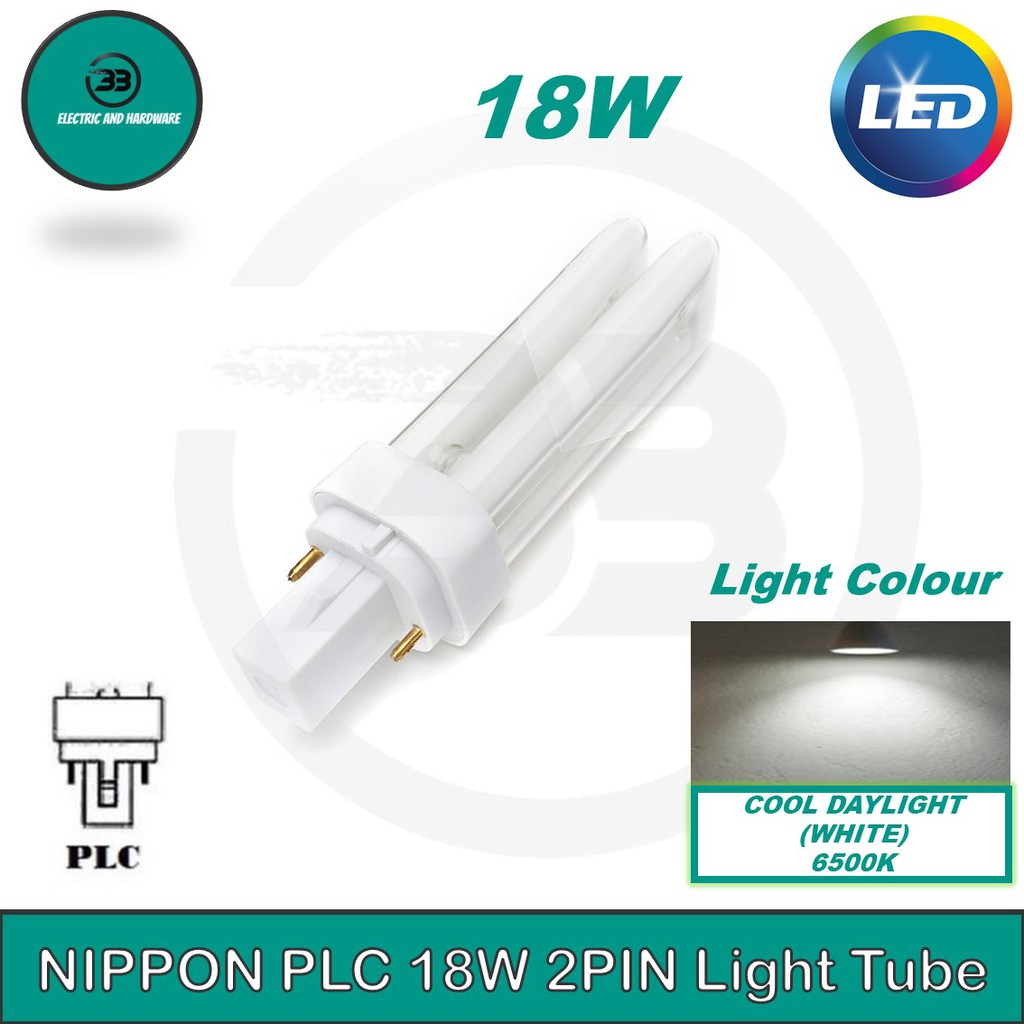 NIPPON Led Plc Bulb Bright Stick 18w (2pin) Daylight 6500k (Down Light ...