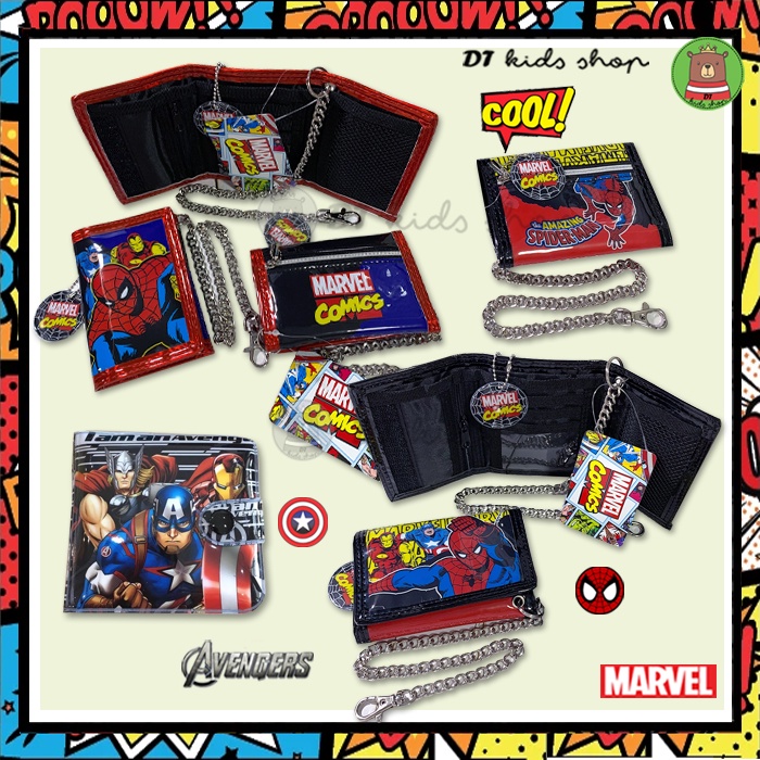 Genuine Avengers Wallet Marvel Spiderman Boy 2 Fold/3 With So On ...