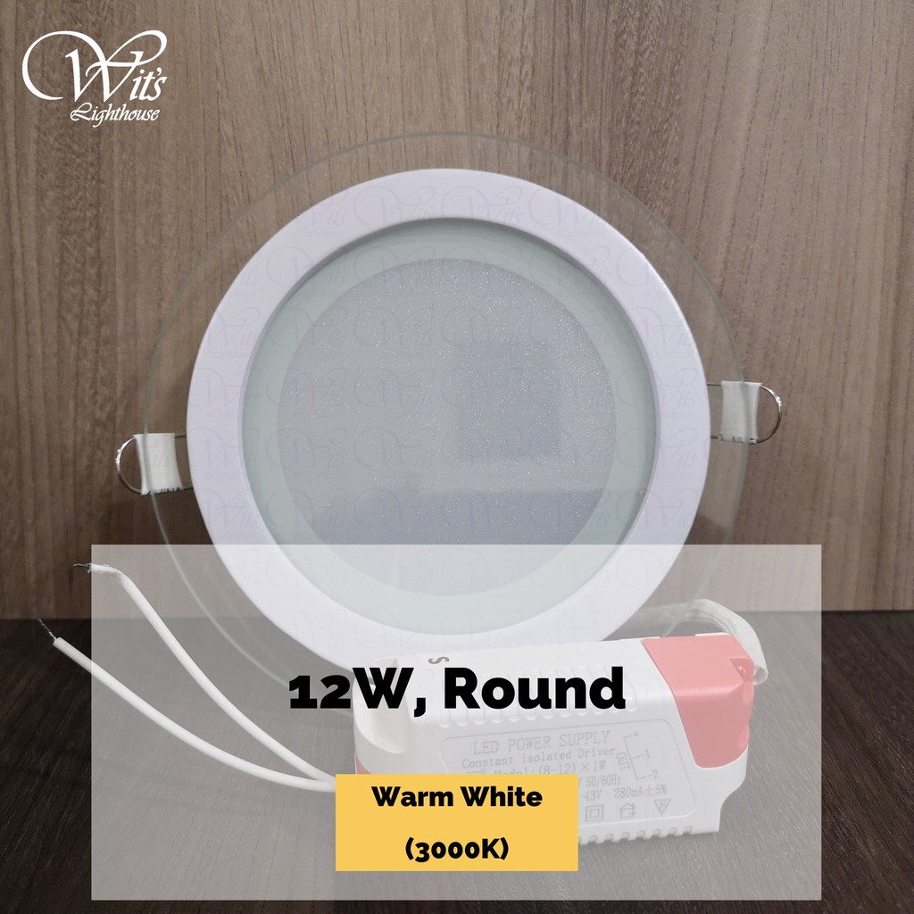 LED Glass Downlight Round Downlight Square Downlight Panel Light, 1 ...