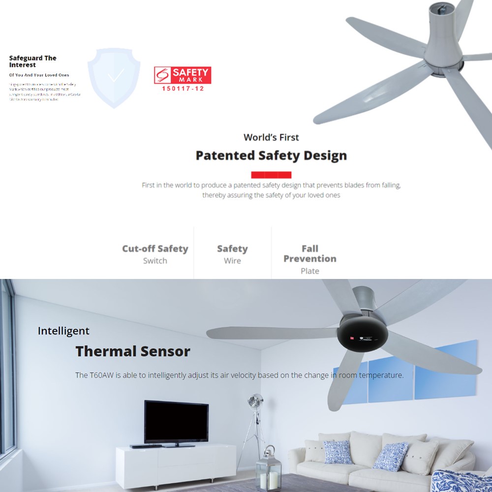 KDK T60AW DC 60" Ceiling Fan without light | Shopee Singapore