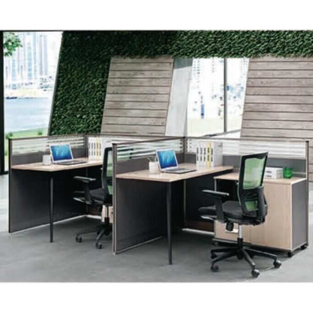 ☺B15-02 Office Table with Partition/Workstation(System furniture with ...