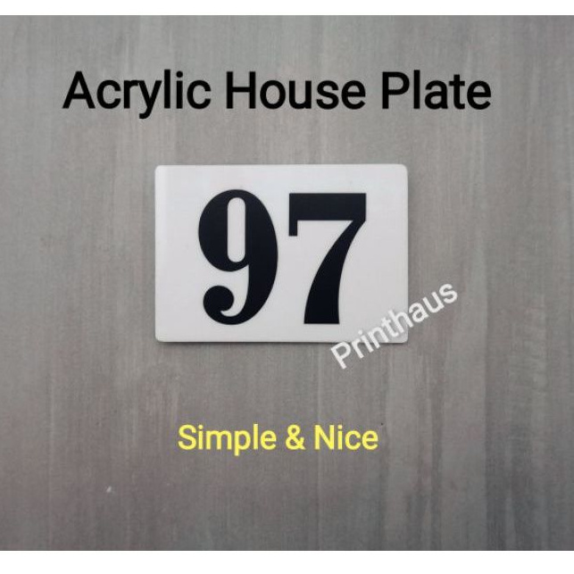 Acrylic House Number Plate with Number Sticker/Nombor Plat Rumah ...