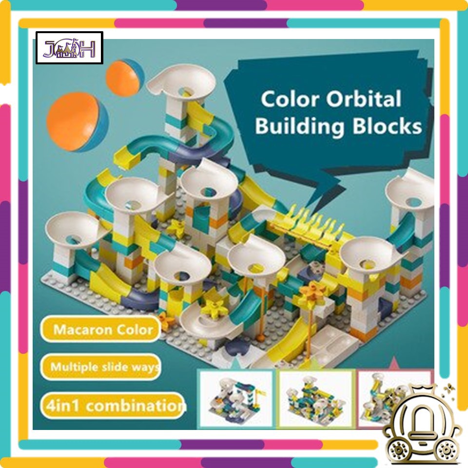 83-332PCS MACARON Big Size Marble Race Run Maze Balls Track Slide ...