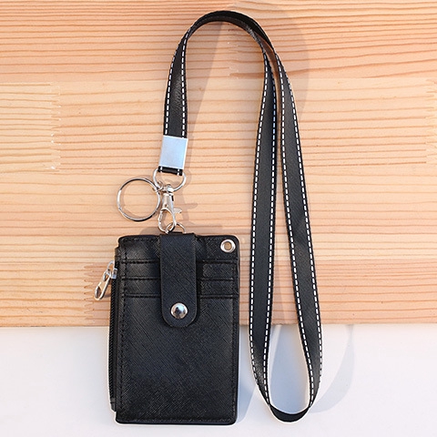 Solid Color Student Campus Card Hanging Neck Card Holder 5 Card Holder ...