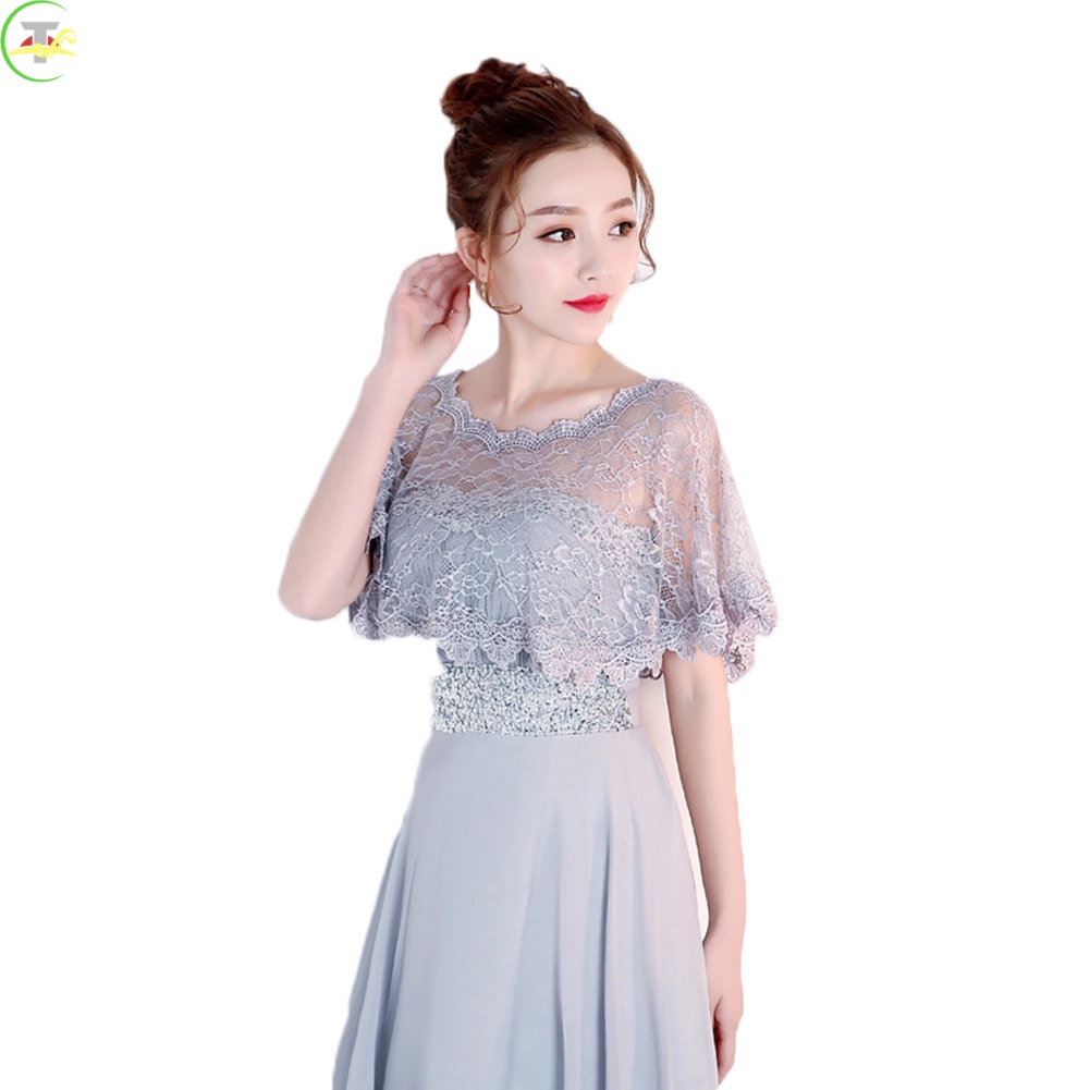 Bride Wedding Lace Tulle Shawl Thin Tippet Women Lady Sun Protection ...