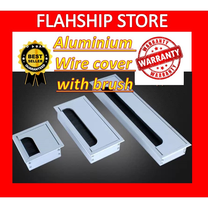 Aluminium Rectangle Aluminium Desk Grommet with Brush for Wire ...