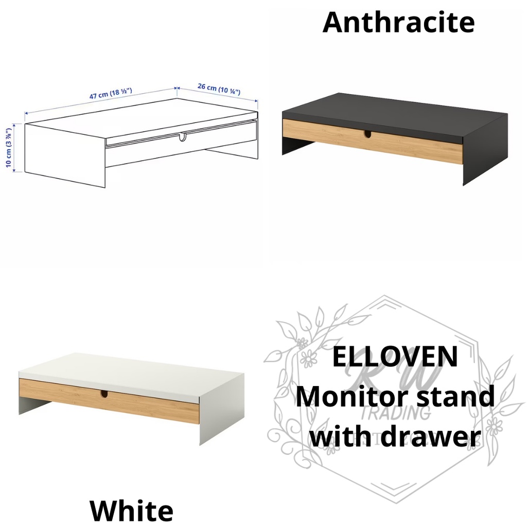 IKEA ELLOVEN Monitor stand with drawer | Shopee Singapore