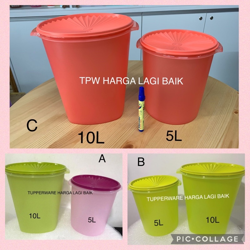Tupperware Maxi Canister 5L, 10L | Shopee Singapore