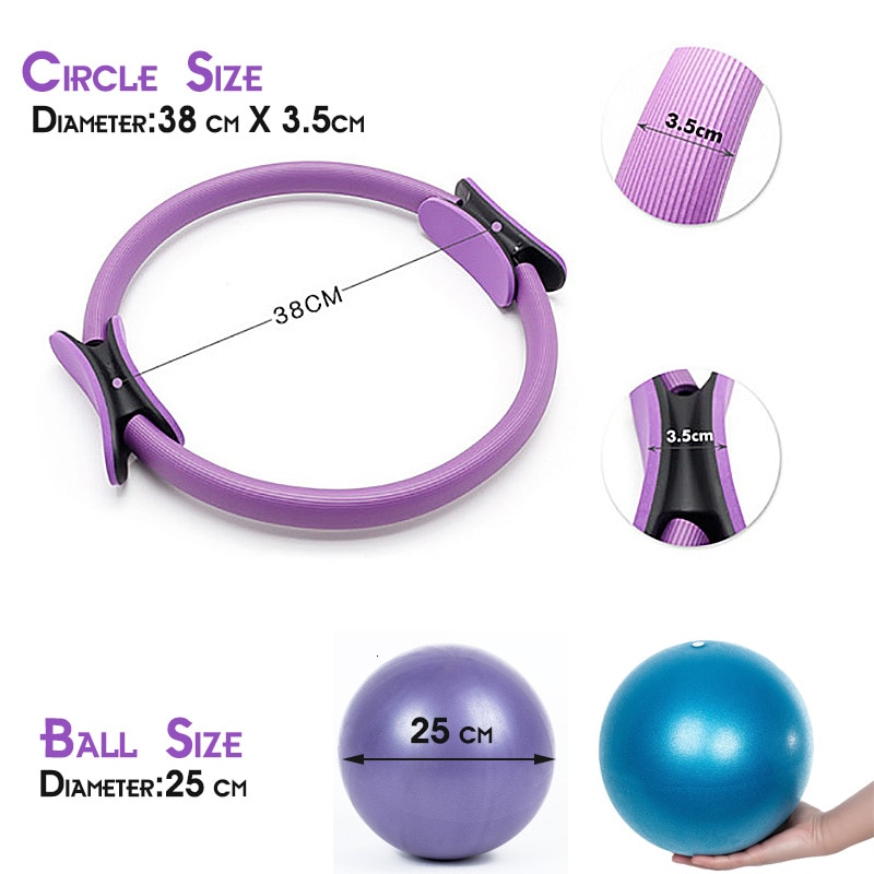 2PCS Yoga Pilates Circle Ring Kit Professional Pilates Fitness Exercise ...