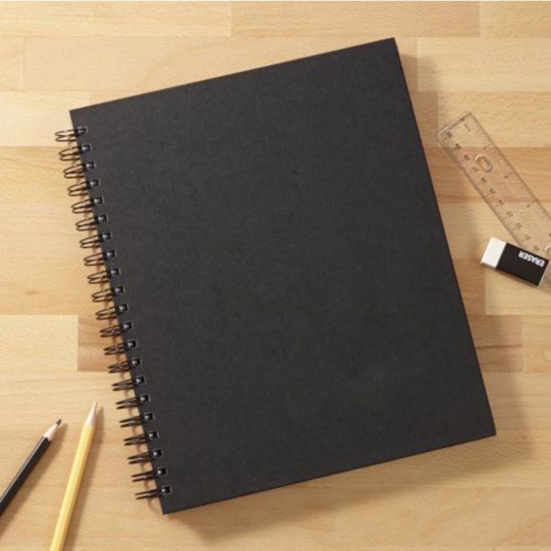 HITAM Black SKETCHBOOK / PLAIN NOTEBOOK / A5 BLACK SKETCH BOOK /NOTE ...