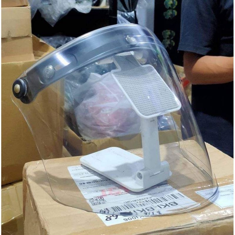 Flat Helmet Visor iridium blue Bogo Helmet Glass retro mudel/ 3 Buttons ...