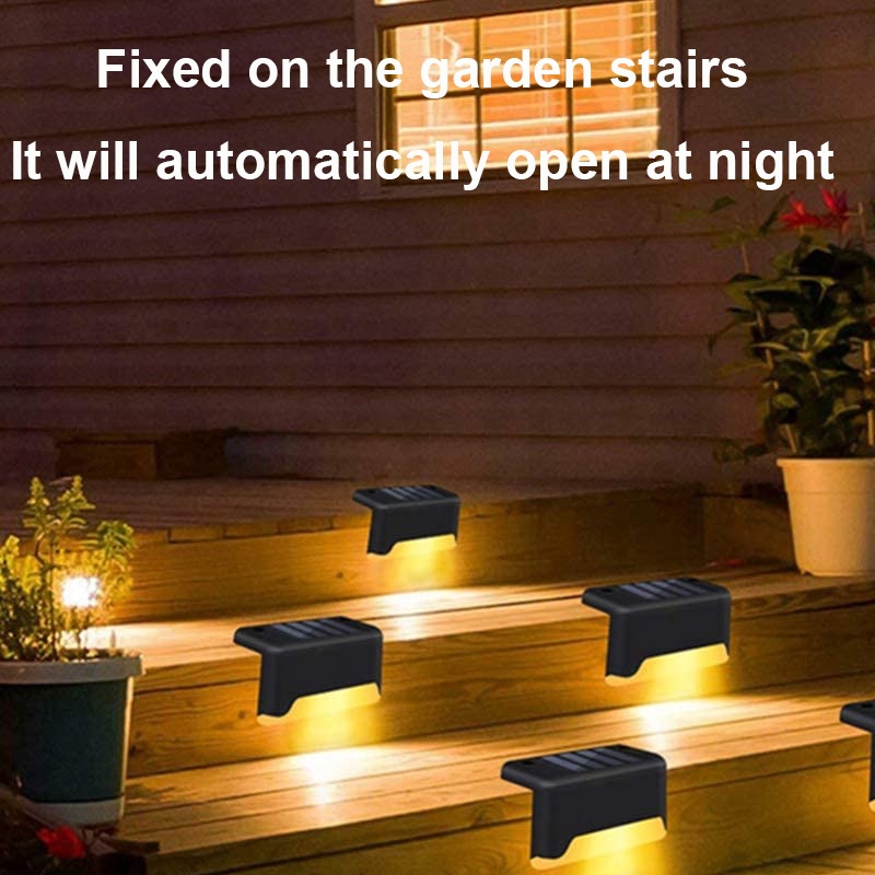 Led Solar Step Lights Outdoor Waterproof Solar Stair Fence Lamp Auto ON ...