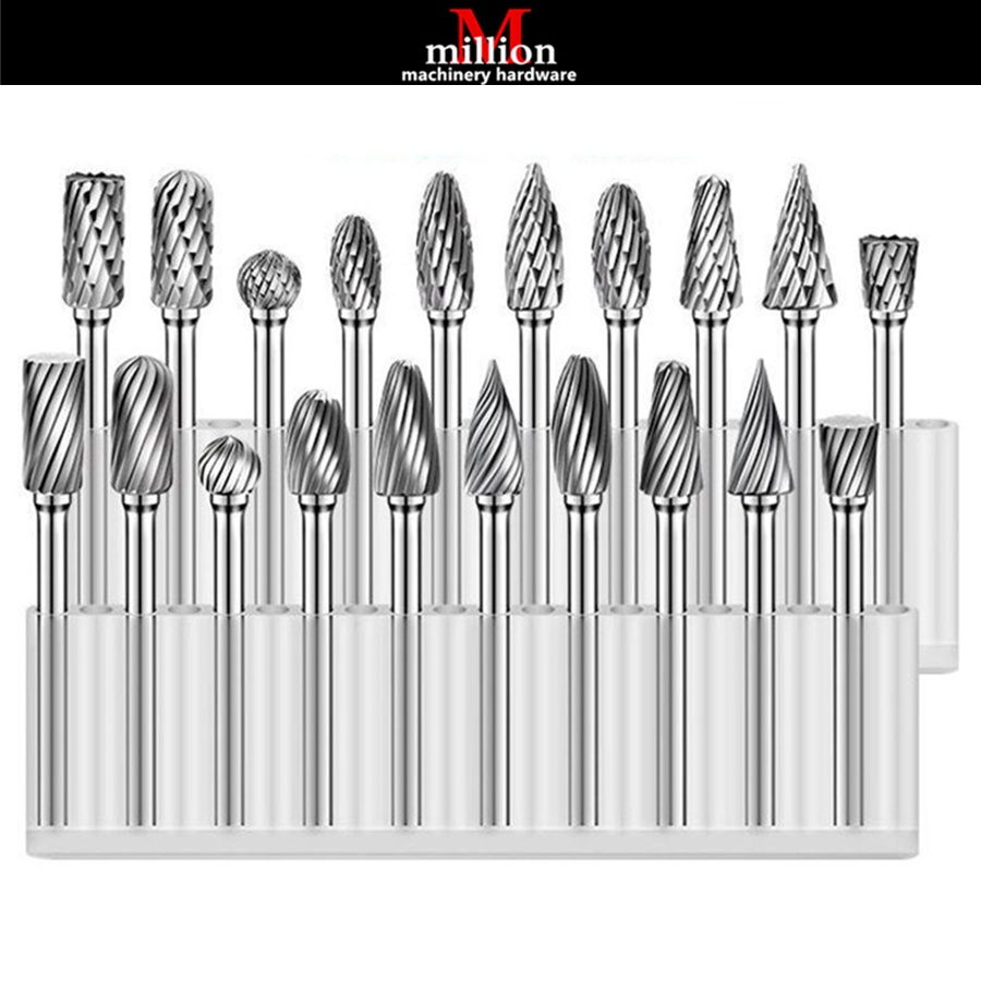 10pcs Tungsten Carbide Double Cut Rotary Point Burr 3mmx6mm Steel Hard ...