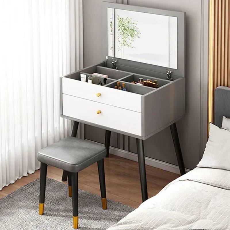 Dressing Table Bedroom Mini Makeup Table Storage Cabinet Dressing Table ...