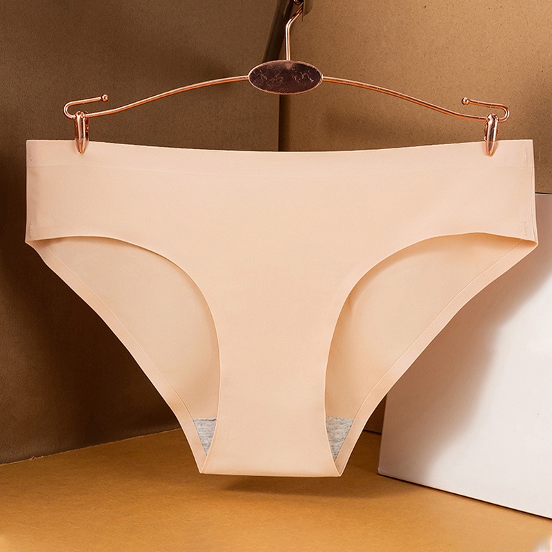 Women Seamless Panties Ice Silk No Trace Briefs Underwear Ultra Thin