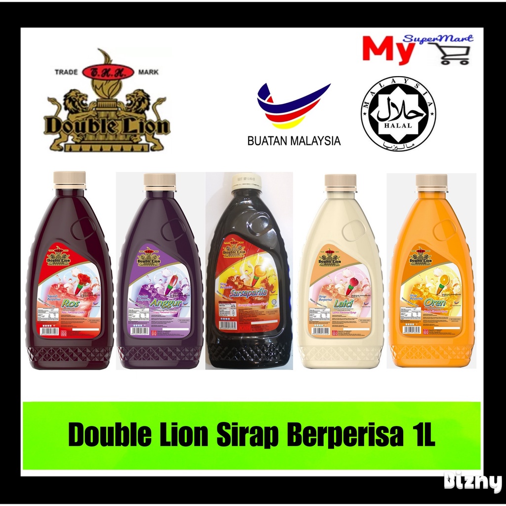 MY Double Lion Sirap Berperisa Oren 1L Flavoured Syrup Grape Rose ...
