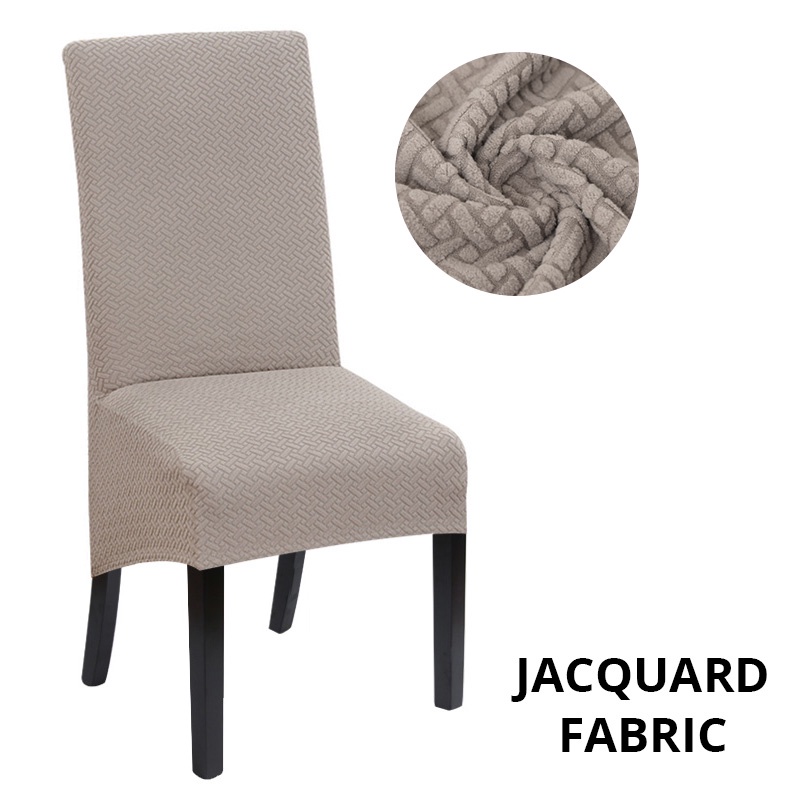 Large Chair Covers Stretch Jacquard Fleece for Dining Room Chair Seat ...
