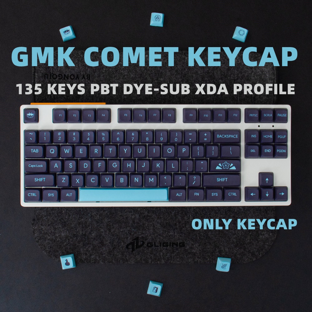 GMK Comet 135 Keys PBT Dye Sublimation XDA Profile Keycap For 68 87 98 ...