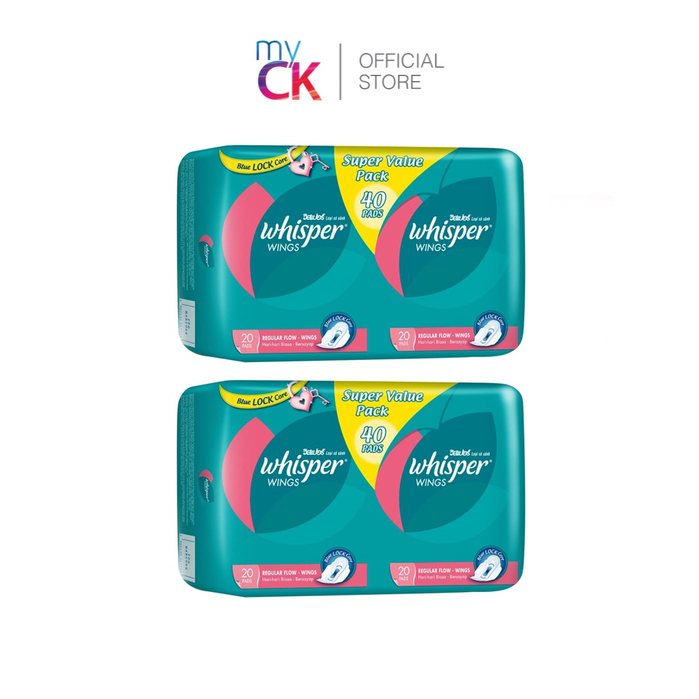 (Bundle of 2) Whisper Regular Flow Wings 23cm 40's | Shopee Singapore