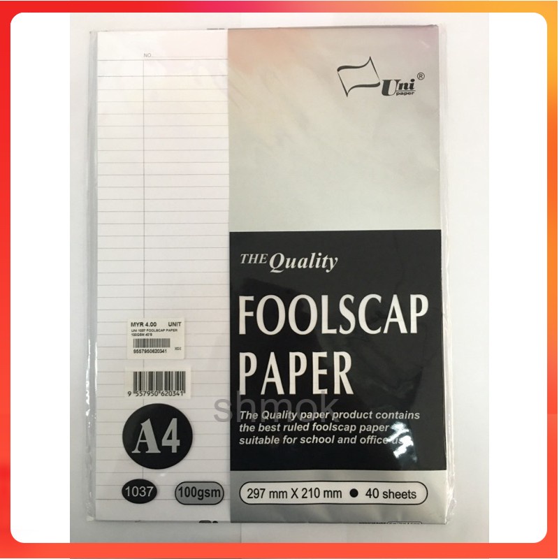 UNI KAJANG PAPER / FOOLSCAP PAPER (100gsm 40”s) | Shopee Singapore