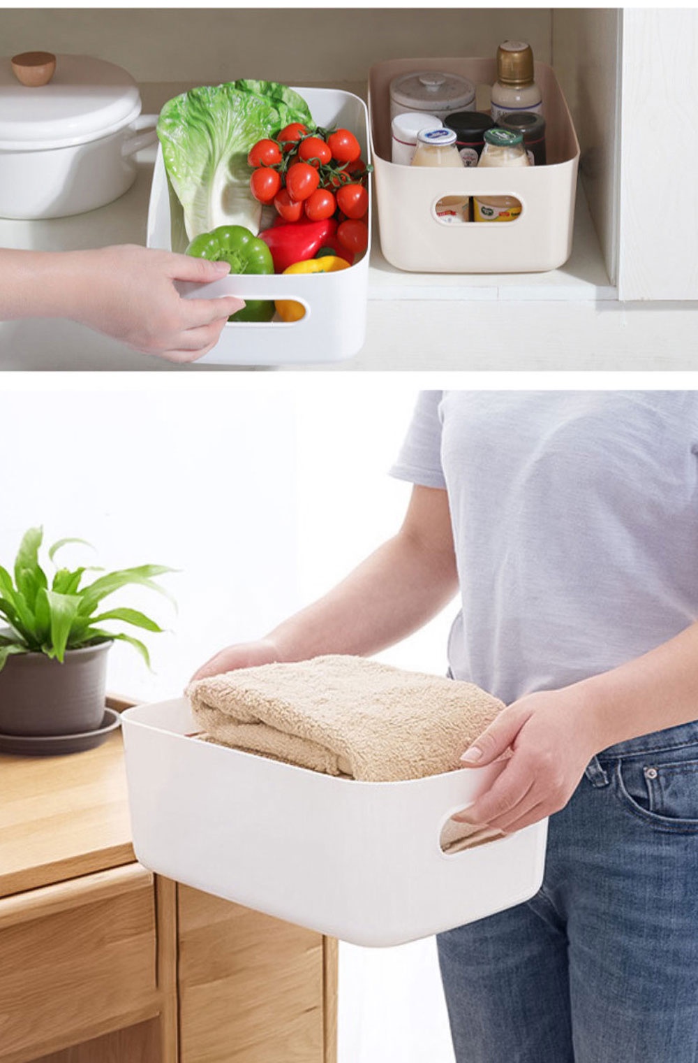 [2pcs]Japanese-style Storage Box Simple Desktop Organizer Multi-purpose ...