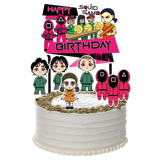 Squid Game Birthday Cake Topper / Birthday Cake Decoration | Shopee ...