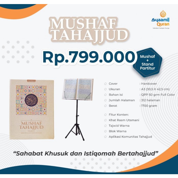 Al-quran Mushaf Tahajjud Jumbo Size A3 Plus Sheet Stand - Original ...