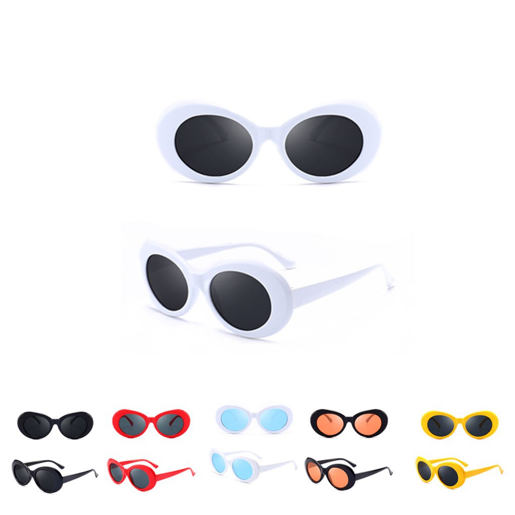 Rock Star Retro Clout Goggles Oval Round Pop Black Lenses Sunglasses ...