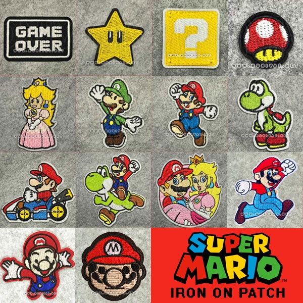 Super Mario Iron On Patch DIY Nintendo Game Decoration Applique ...