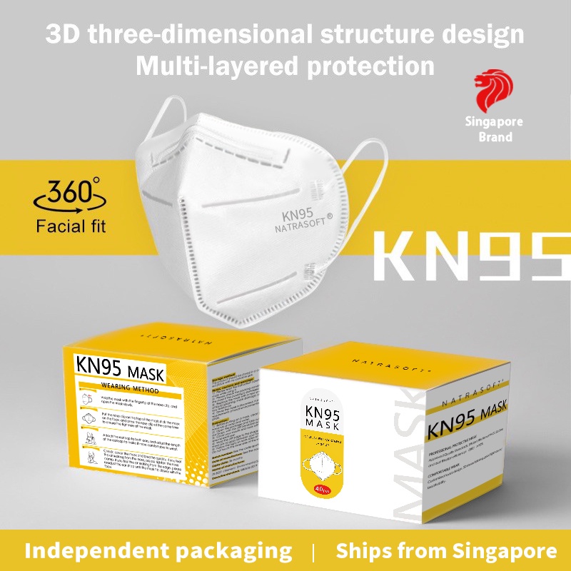 Natrasoft 40Pcs | KN95 Face Mask | 95 PFE | Individually Packed | 3D 5 ...
