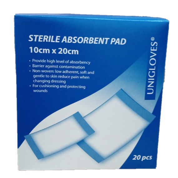 [1 Box] Unigloves Sterile Absorbent Pad (Gamgee Pad) (20pcs/box ...