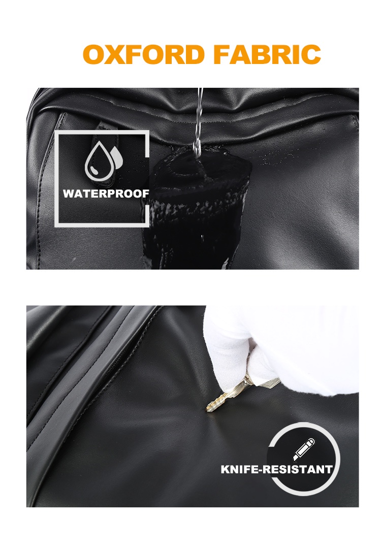 Leacat Men's Backpack PU Leather School Backpack Fashion Waterproof ...